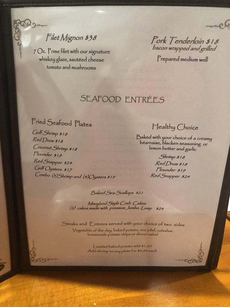 Menu at Old Fulton Seafood Cafe & Steakhouse, Rockport, Hwy 35 N