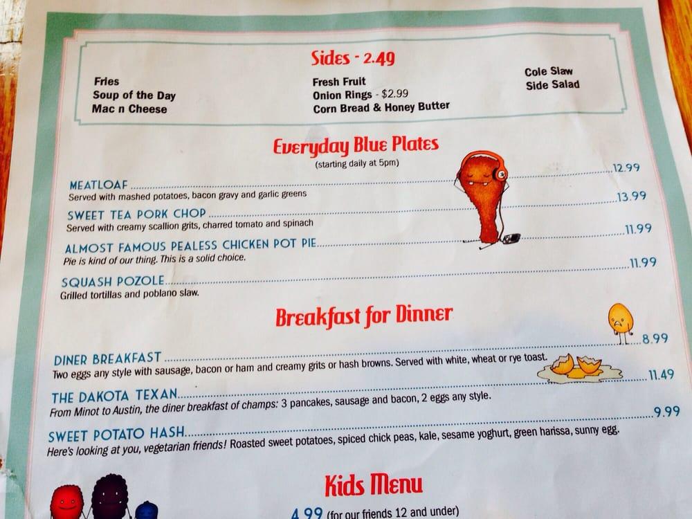 Menu at Ladybird Diner cafe, Lawrence