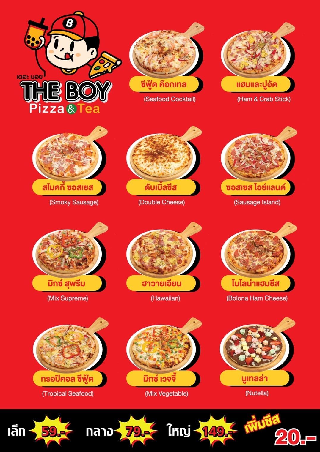 Menu at The Boy Pizza พุทธมณฑลสาย 3 pizzeria, Salaya