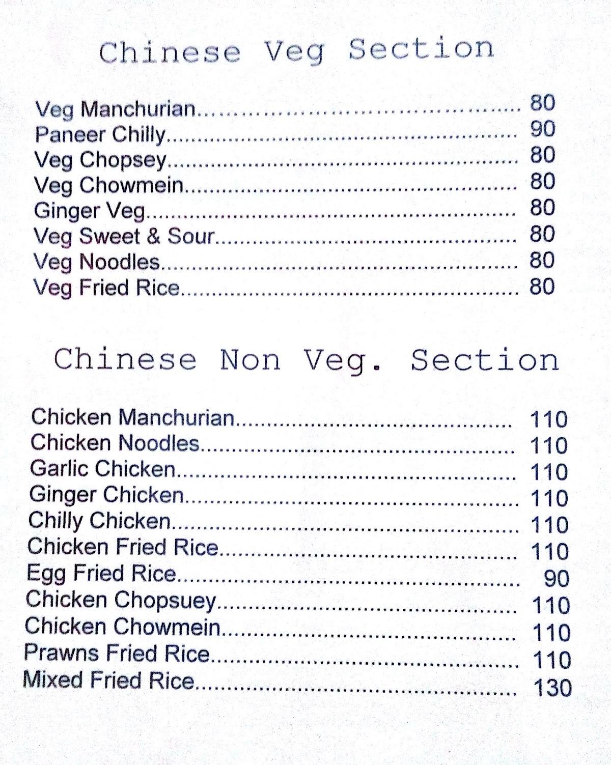 Menu at Hotel Sea Rock, Kandla, Hotel sea rock circle 7