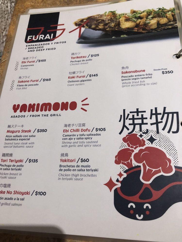 Carta del restaurante Irori Cancún, Cancún, entrada por