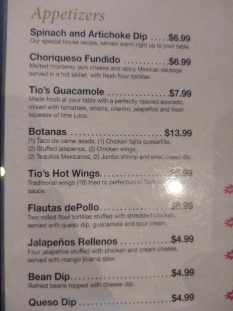 Menu at Tios Bar & Grill, Poplar Bluff