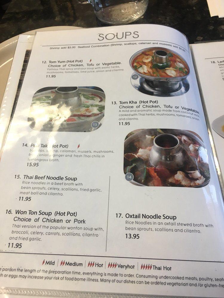 Menu at Yuma Thai Cuisine restaurant, Yuma
