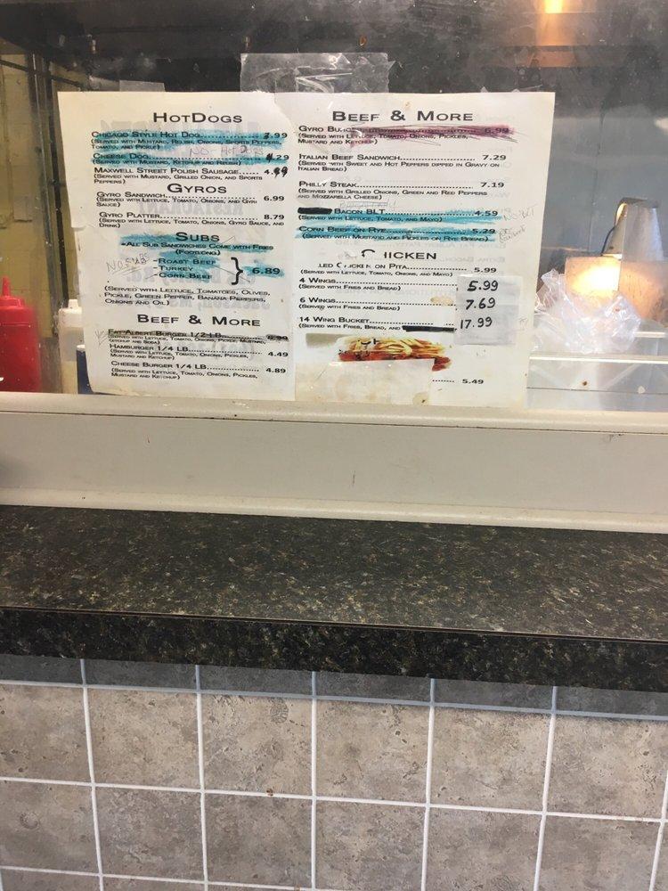 Menu at Fat Albert's restaurant, Jackson