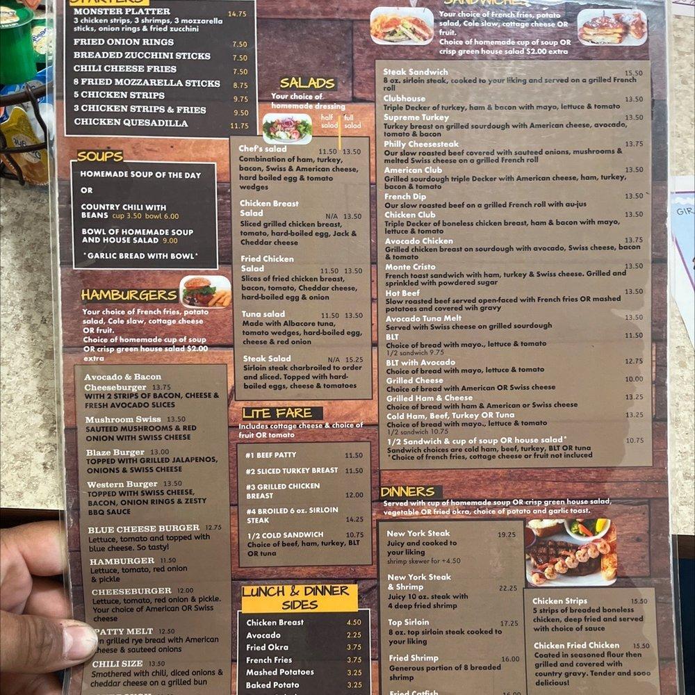 Menu at Sugar Mill restaurant, Bakersfield