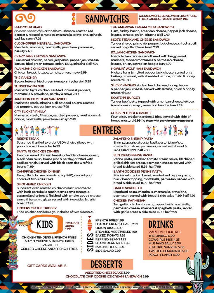 Menu at Calamity J Grill & Bar, Huntington
