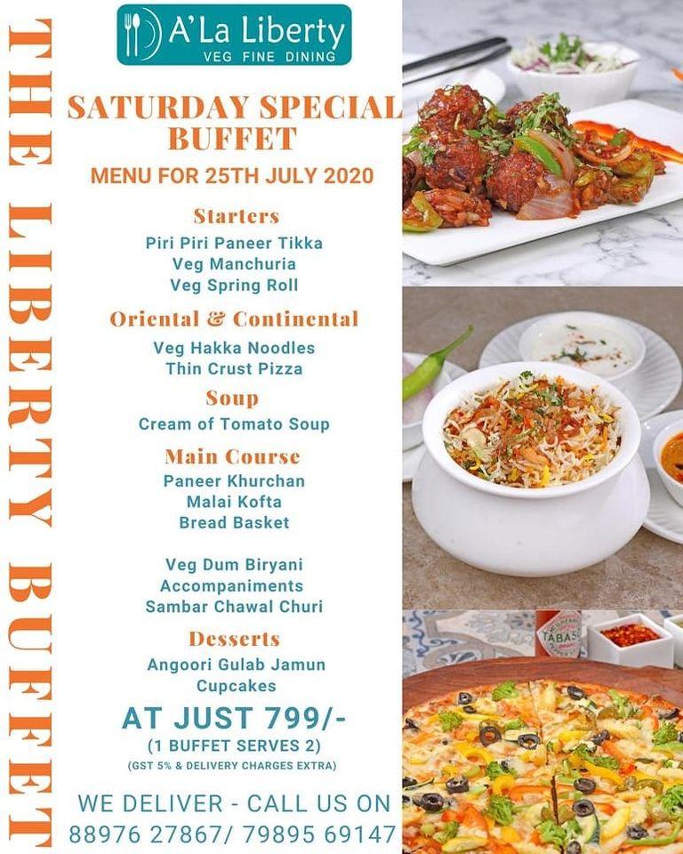 Menu at Ala Liberty Veg dining, Hyderabad, 3rd Floor
