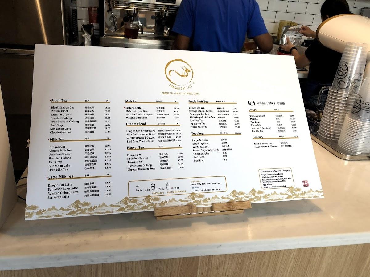 Menu at Dragon Cat Café cafe, London, Level 1
