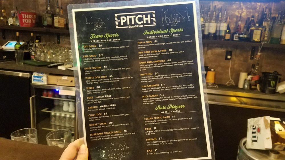Carta de PITCH SPORTS BAR, Honolulu