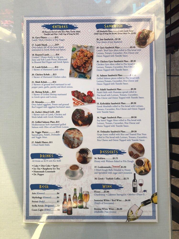 Menu at Athena Gyro restaurant, Palm Desert