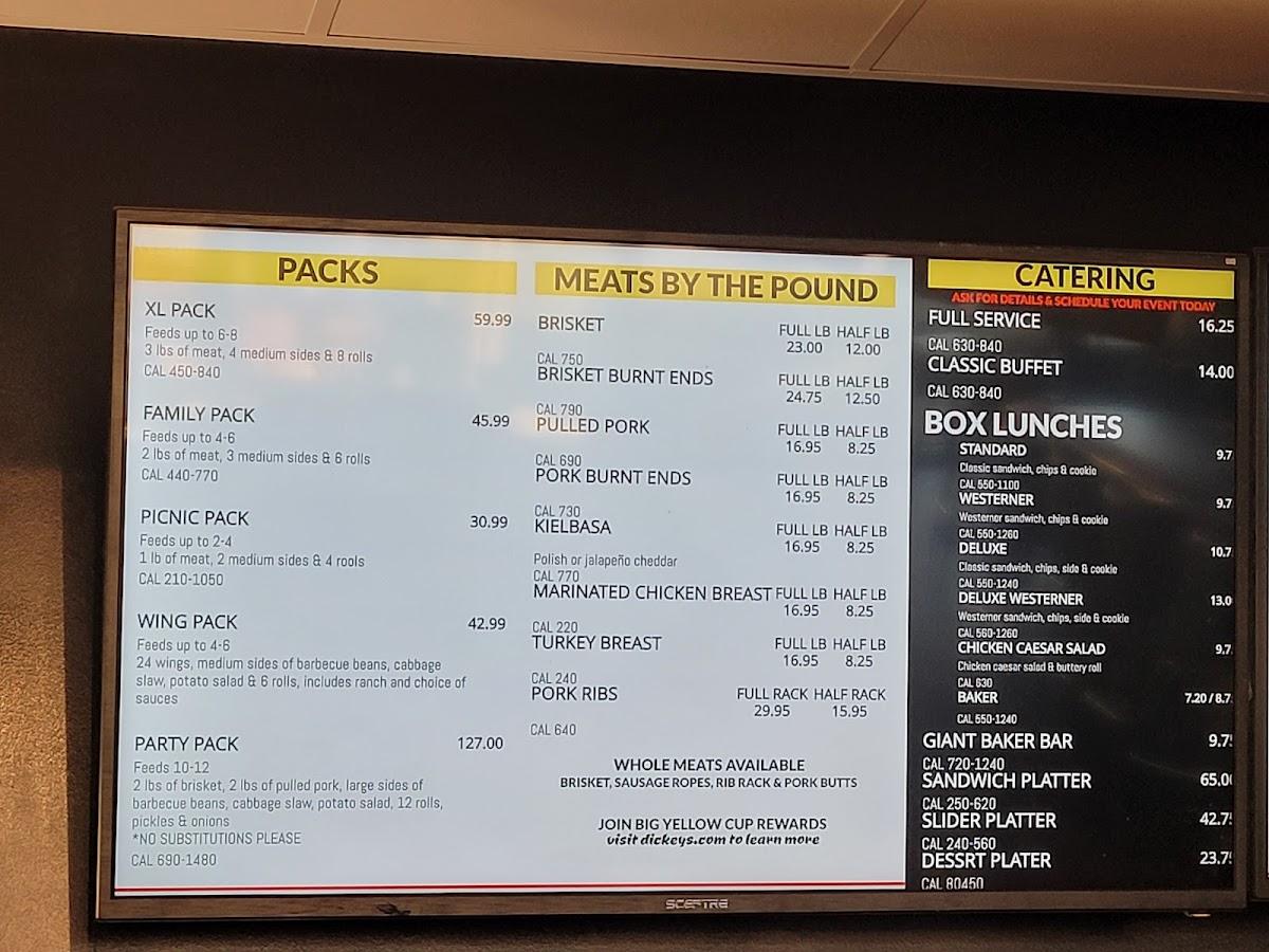 Menu at Dickey's Barbecue Pit, Fort Worth, N Fwy