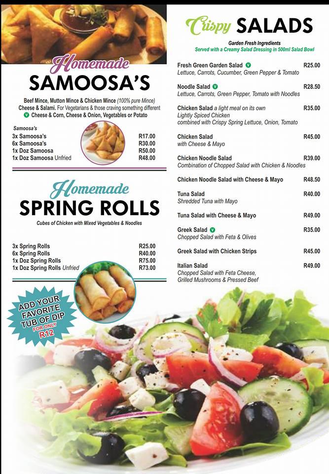 Menu at AKRAM'S Halaal Food's restaurant, Springs