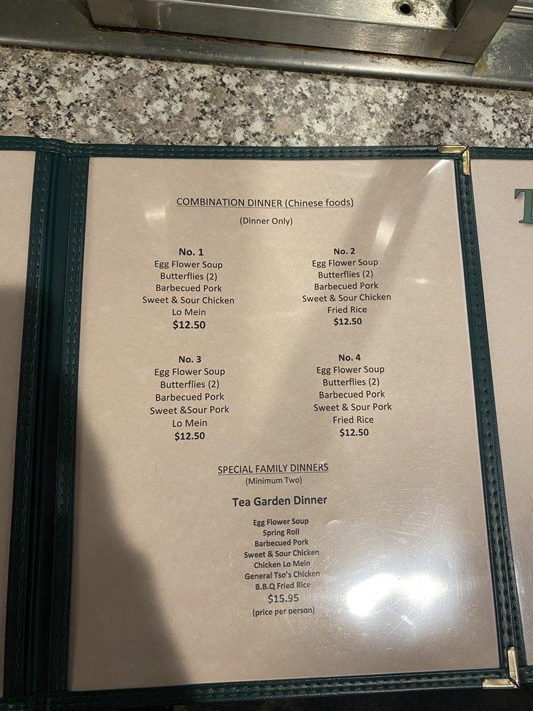 Menu at Tea Garden restaurant, Yakima