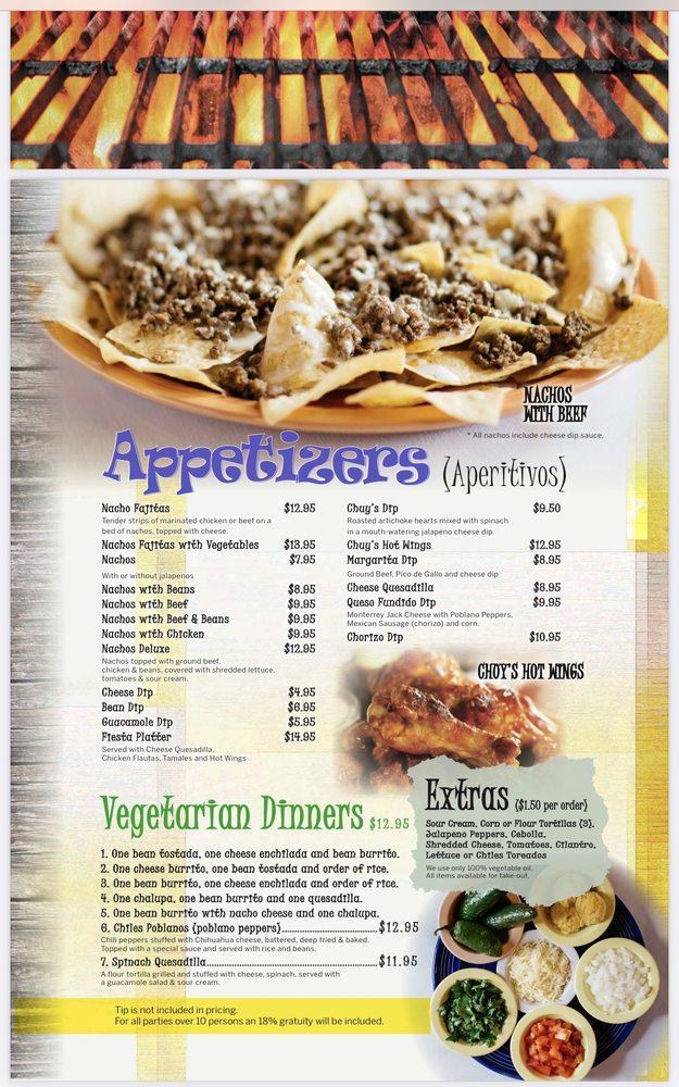 Menu at Chimi's Fresh-Mex restaurant, Bridgeton