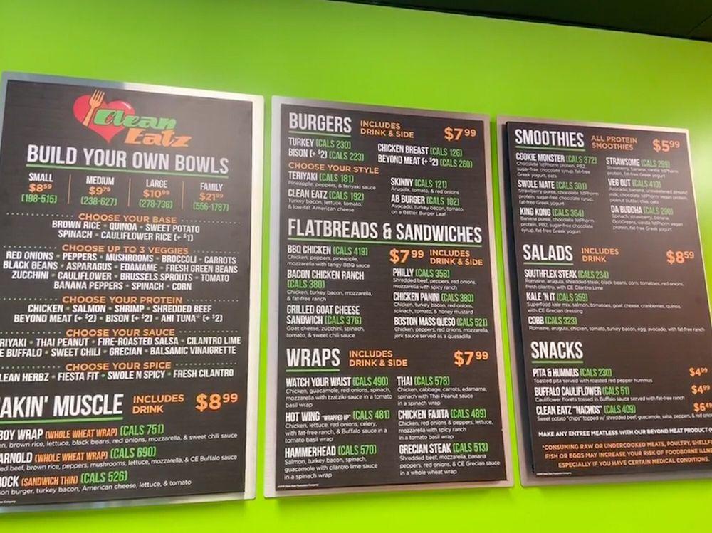 Menu at Clean Eatz pub & bar, Asheville