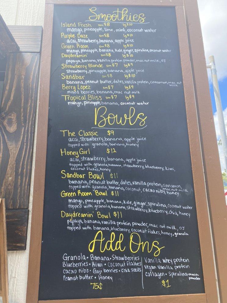 Menu at Island Fresh pub & bar, Haleiwa