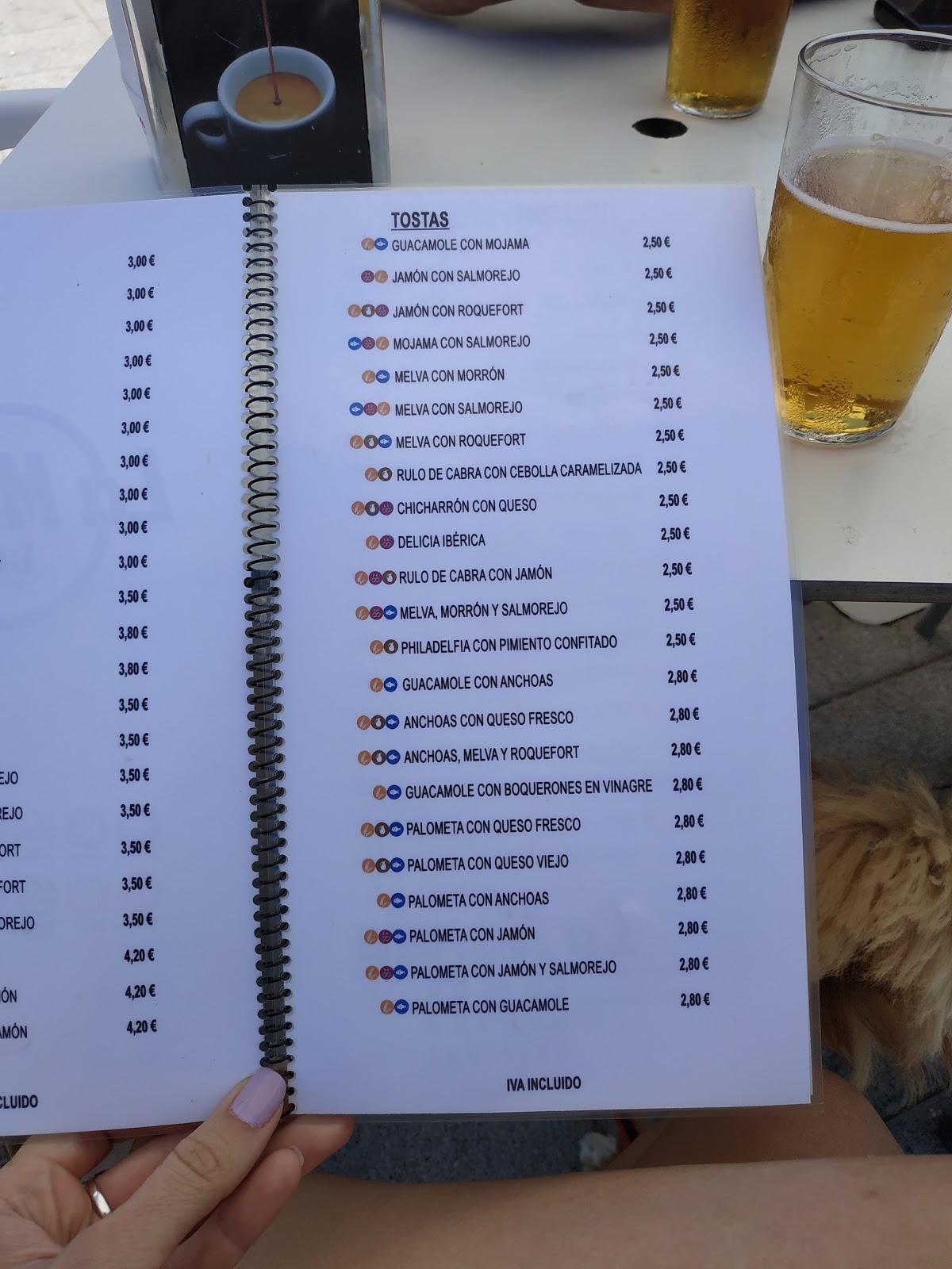 Menu at La Marota Bar, Chipiona