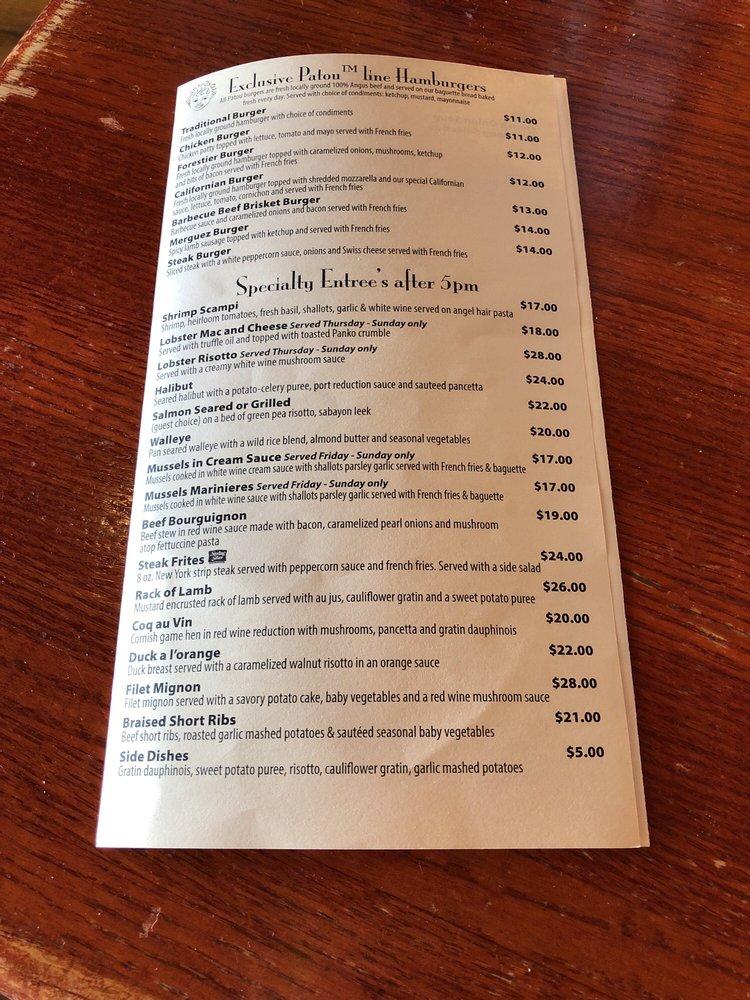 Menu at Patrick's Bakery & Cafe, Richfield, W 66th St