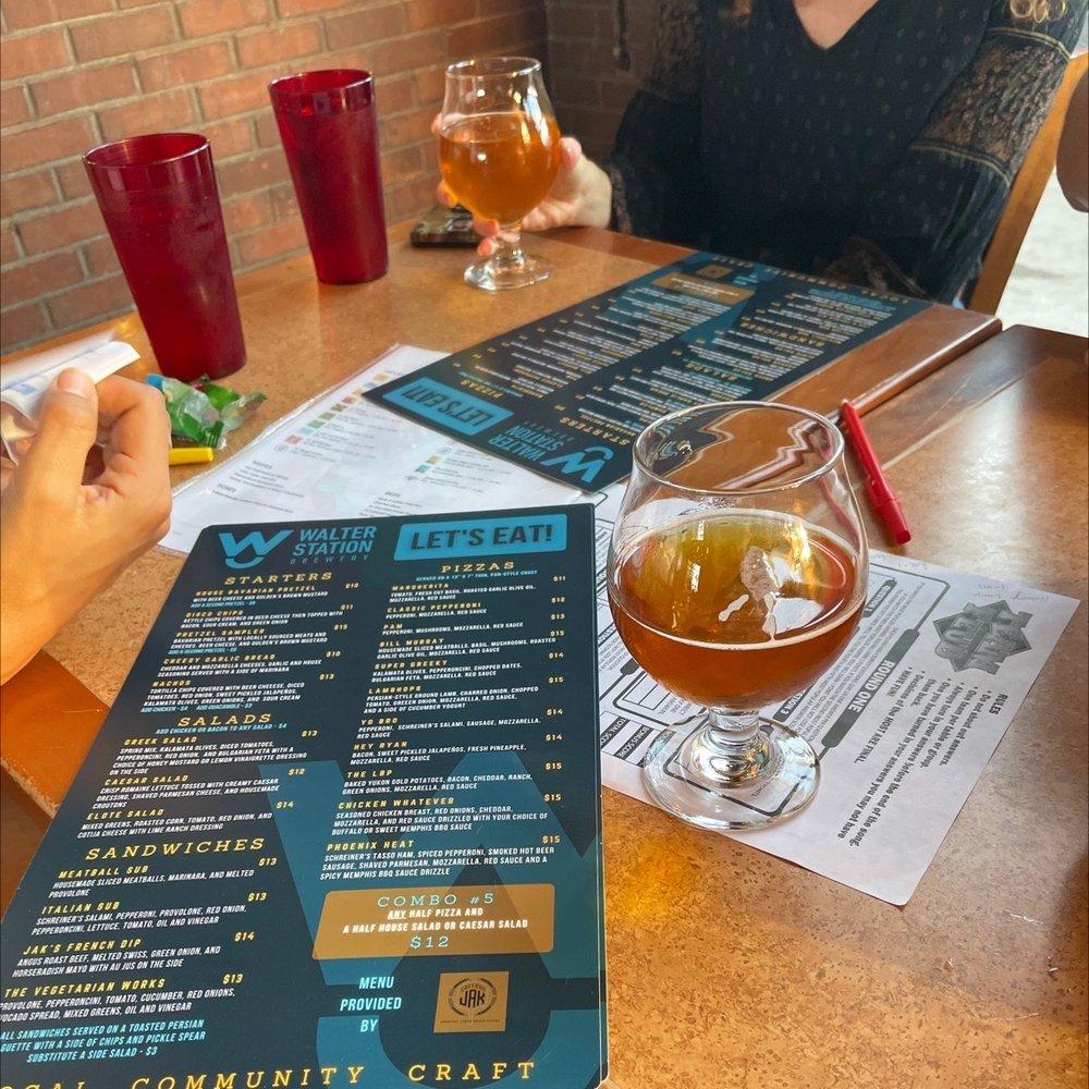 Menu at Walter Station Brewery pizzeria, Phoenix