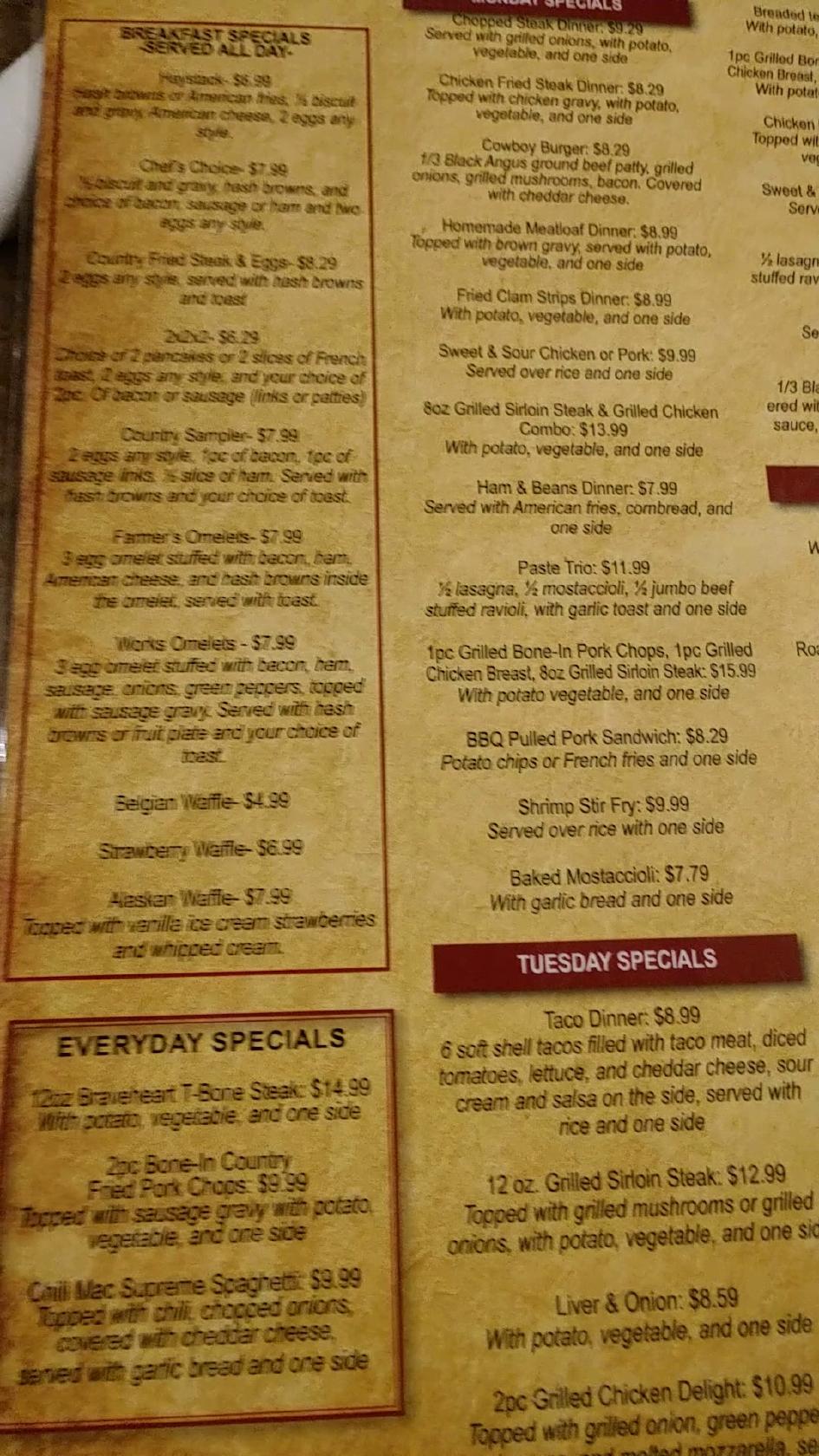 Menu at Benjamin's Family Restaurant (Pastime Cafe), Rockville