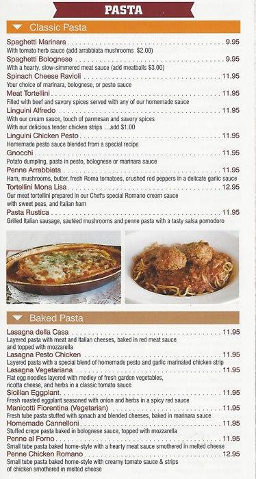 Menu at Pronto Pizza & Pasta pizzeria, South San Francisco