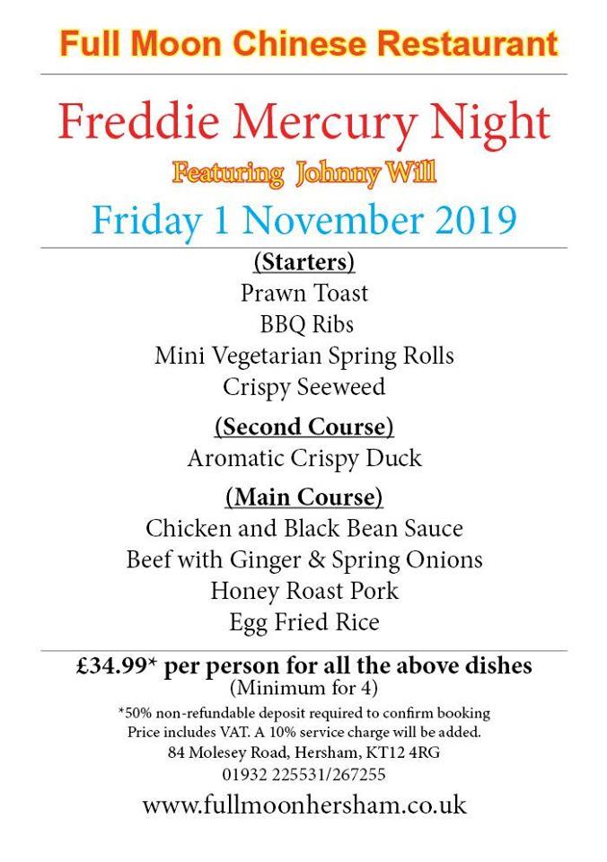 Menu at Full Moon Chinese Restaurant, Hersham KT12 4RG, Walton-on-Thames