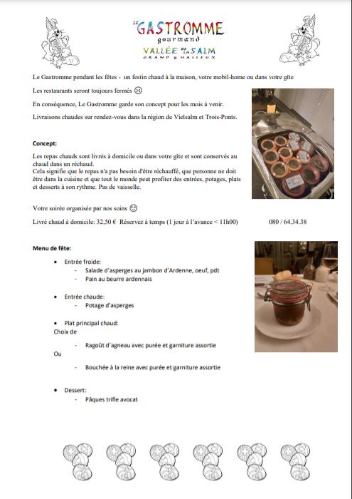 Menu at Le Gastromme, Vielsalm