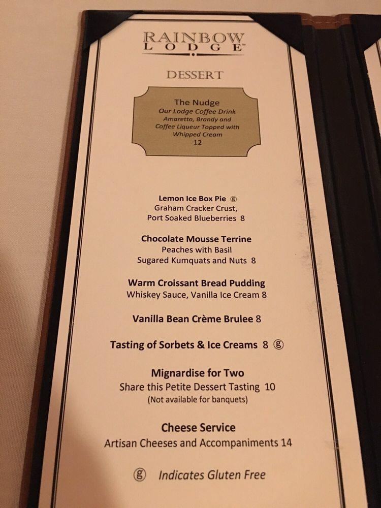 Menu at Rainbow Lodge pub & bar, Houston, Ella Blvd