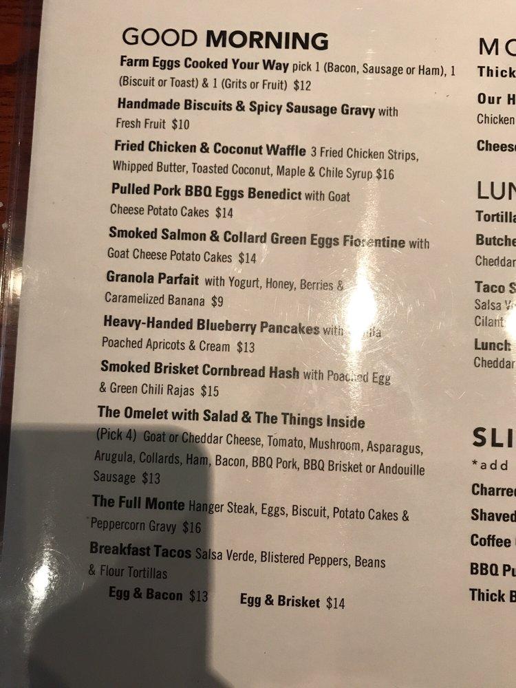 Menu at Smoke BBQ, Dallas, 901 Fort Worth Ave