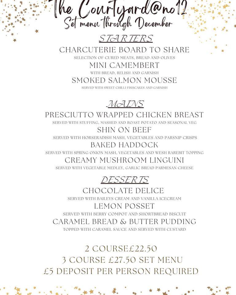 Menu at The Courtyard @ No.12 pub & bar, Burton upon Trent