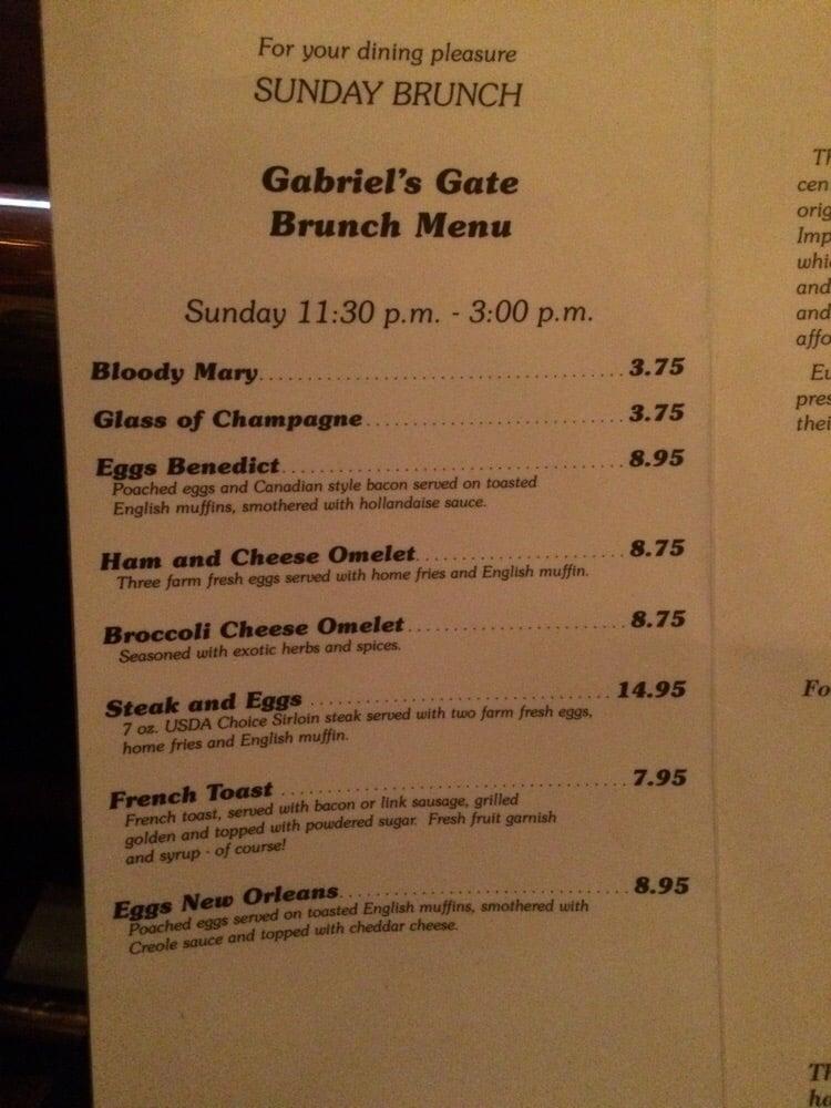 Menu at Gabriel's Gate pub & bar, Buffalo