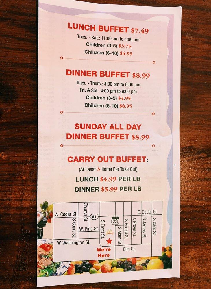 Menu at Great Wall Buffet restaurant, Standish