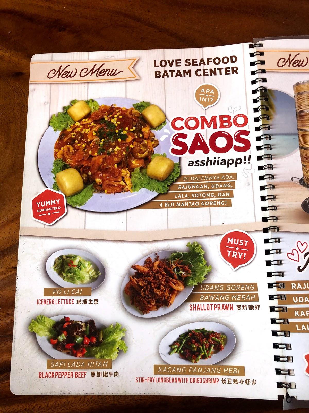 Menu at Love Seafood Batam Centre restaurant, Batam