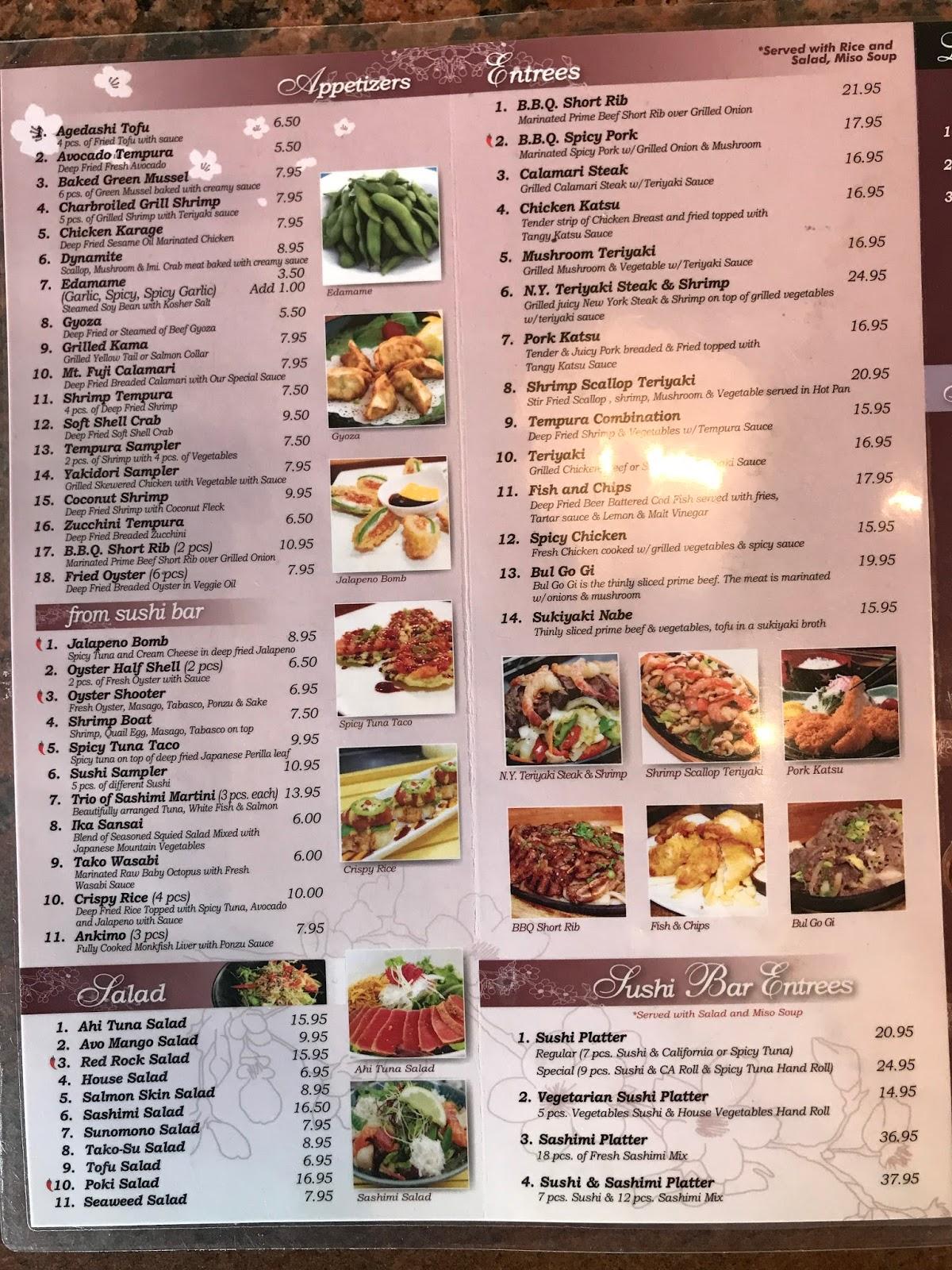 Menu at Sake Sushi & Grill restaurant, Placentia
