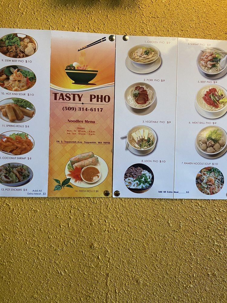 Menu at Tasty Pho restaurant, Toppenish