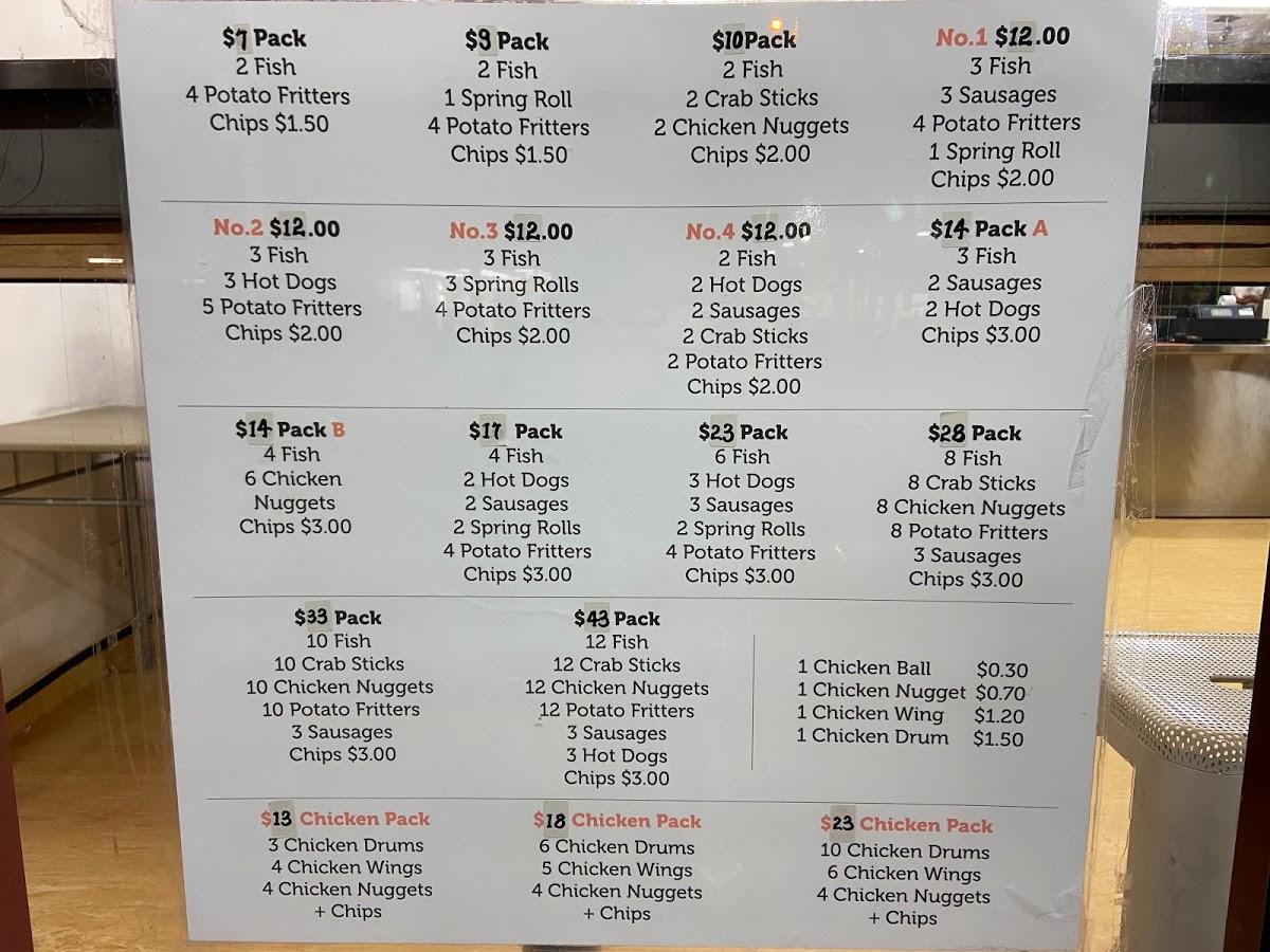 Menu at Te Puke Noodle Bar, Te Puke
