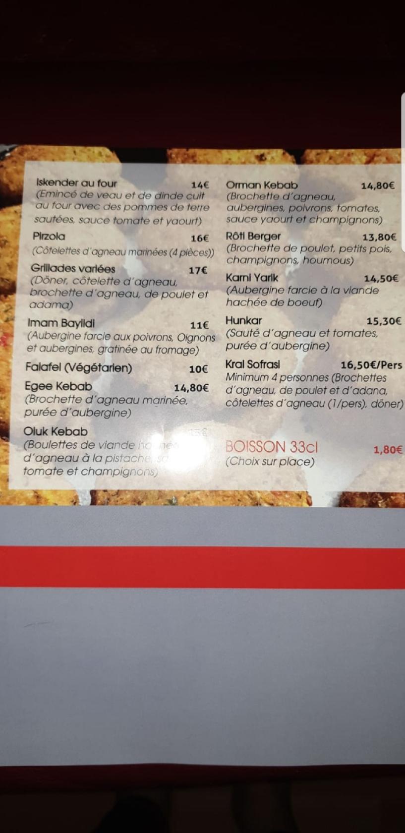 Menu at Restaurant Anka, Huningue