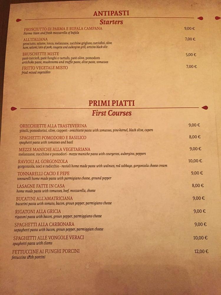 Speisekarte von La Locanda pizza, ROM, Crescenzio/Terenzio