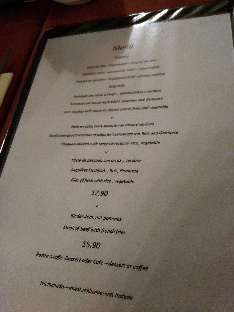 Menu at Pizzeria La Rusticana, Calp