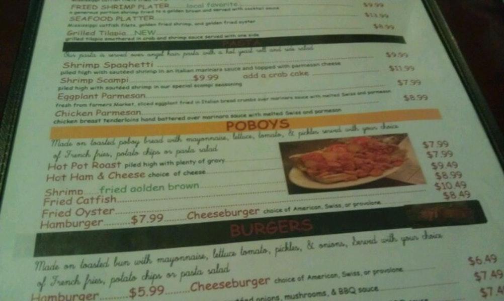 Menu at Port City Cafe, Biloxi, Pass Rd ste a