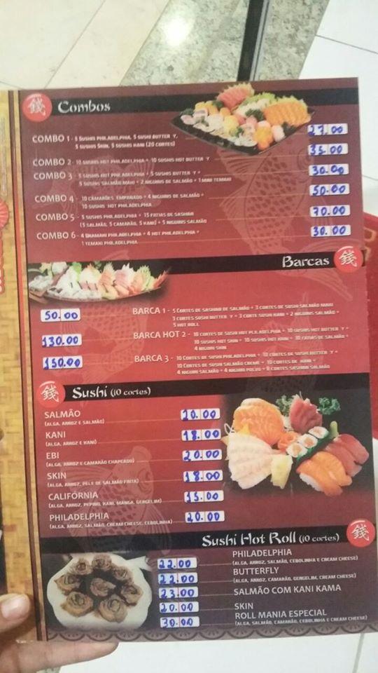 Menu at Sushi Mania Japonesa cafeteria, Manaus, Av. Torquato Tapajós nº ...