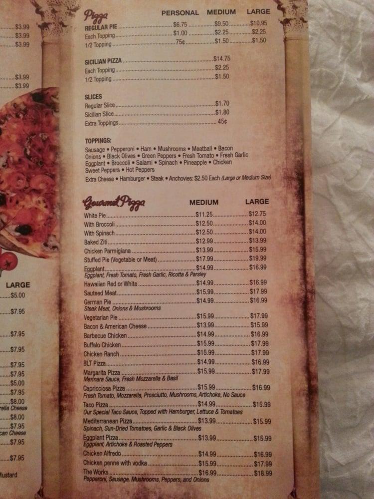 Menu at Verona Pizza House pizzeria, Lehighton