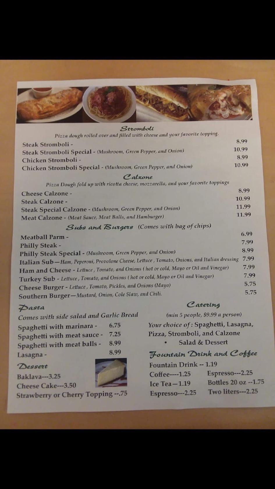 Menu at Max Pizza pizzeria, Maxton