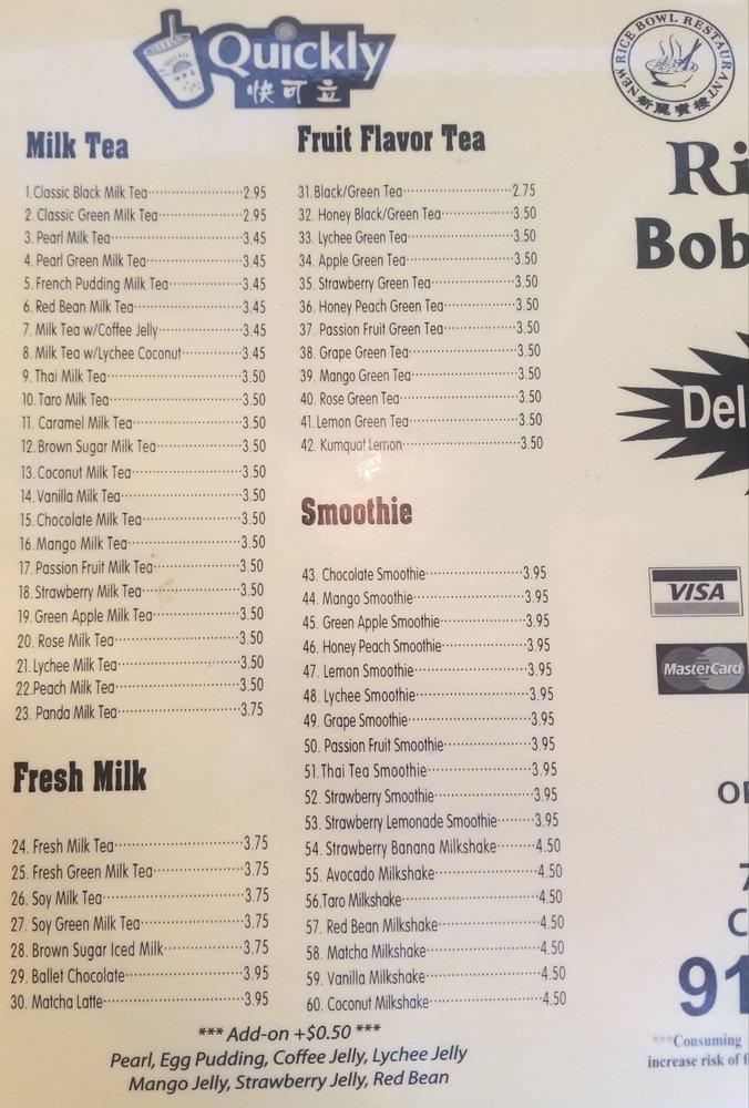 New Rice Bowl & Boba Milk Tea Express Carmichael Menu at Elijah Newton blog