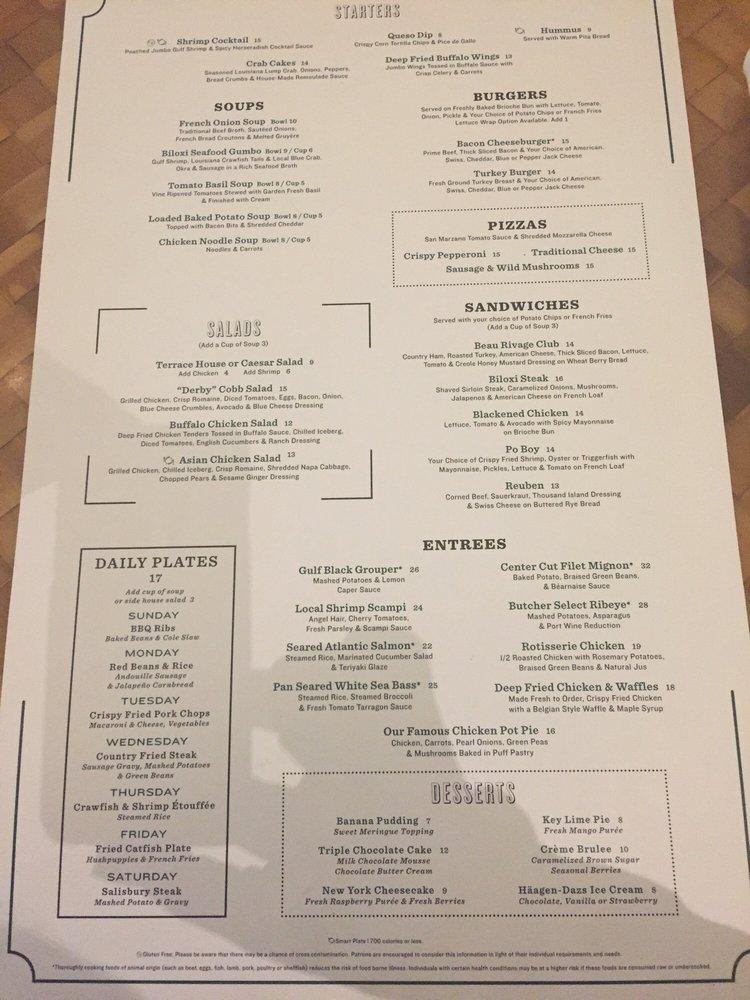 Menu at Atrium Cafe, Biloxi, 875 Beach Boulevard