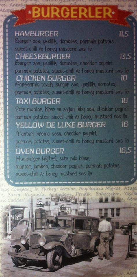 Menu at Rally Cafe Formula 34, Istanbul