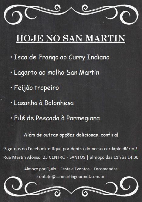 Menu at San Martin - Restaurante, Santos