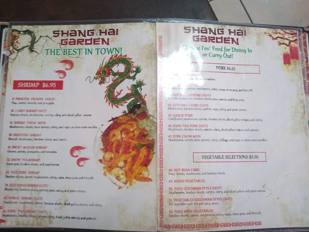 Menu at Shang-Hai restaurant, Omaha
