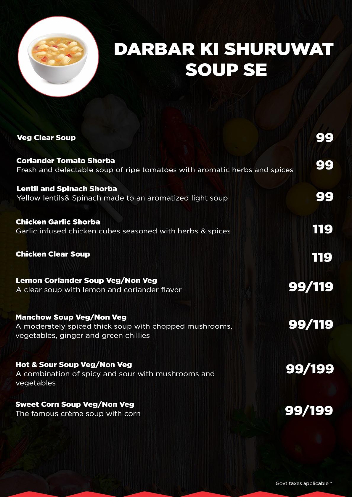 Menu at Darbar Restaurant, Ghaziabad, Hint House