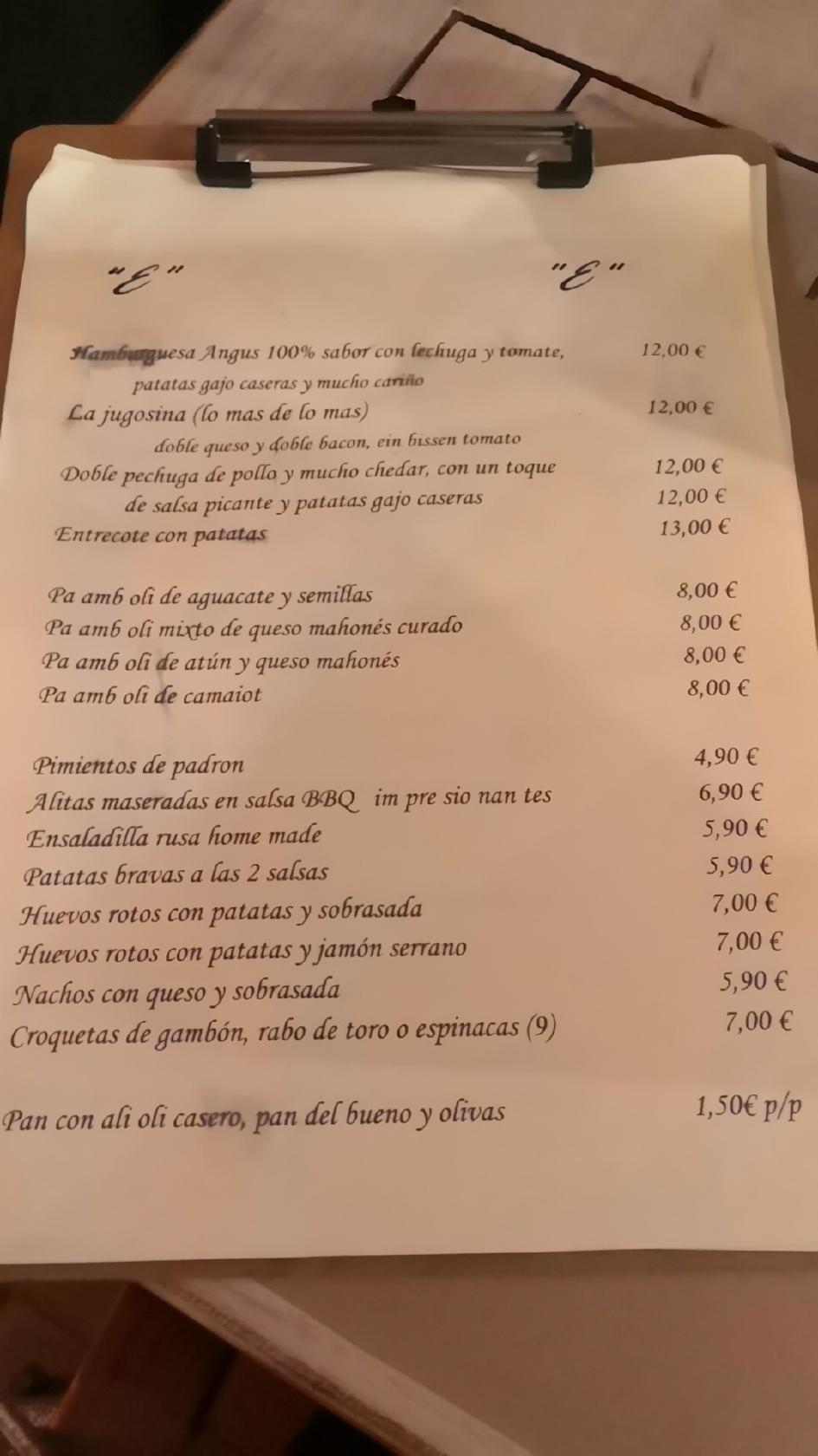 Carta del restaurante EXCELLENCE, Maioris Decima